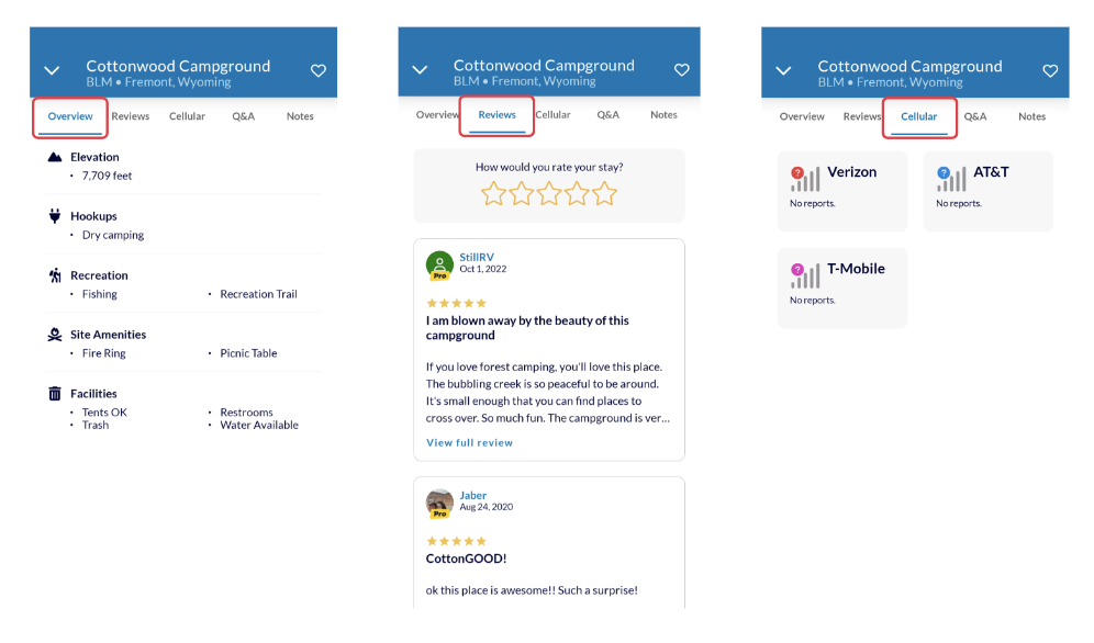 Campendium Review Pages – Campendium